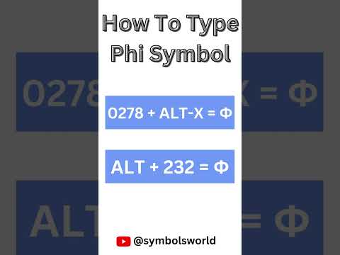 2 Ways to Type Phi Symbol in Word - Phi Symbol Alt Code #symbols #greekalphabet #phisymbol