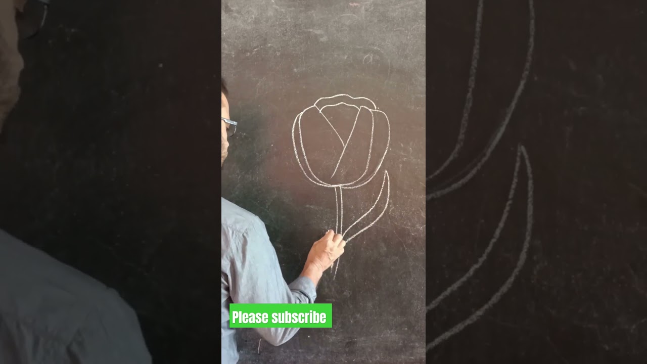 Easy Tulips Drawing For Beginners || Flower Drawing. #viral #art #flower #drawing #cute #tulip