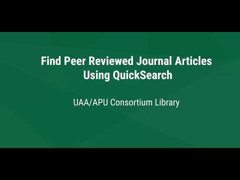 Find Peer Reviewed Journal Articles