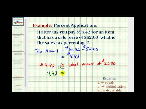 Ex: Find the Sale Tax Percentage