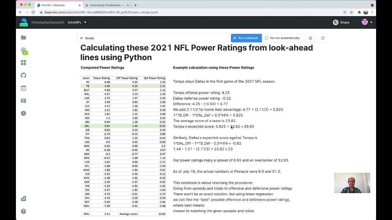 Calculating NFL power ratings in Python - Part 2