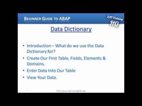 Learn SAP ABAP - SE11 Data Dictionary - Introduction Video Lecture - Software Development