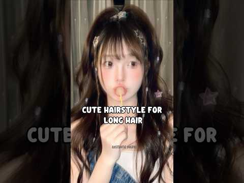 Cute hairstyle for long hair 😍 #fypシ゚ #viralshort #hairstyle