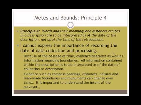 Creation of Metes and Bounds Descriptions