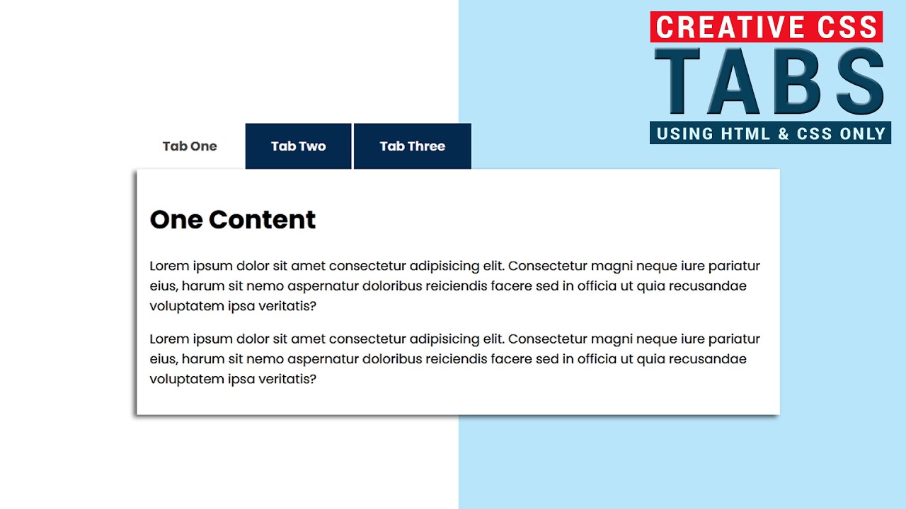 HOW TO CREATE CSS TABS USING HTML AND CSS ONLY | CREATIVE CSS TABS