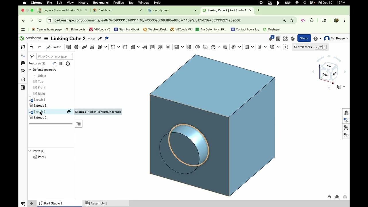 How to create a linking cube using Onshape