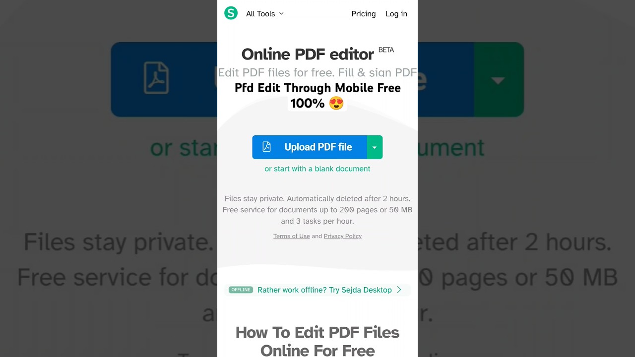 Mobile Se Free Mein PDF Edit Kaise Kare? Best Website Bata Diya! #pdf #pdfeditor #shorts