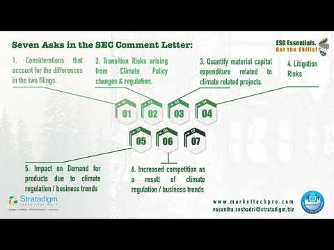 7 Things the SEC Wants to Know; ESG Rating Agencies will be interested!