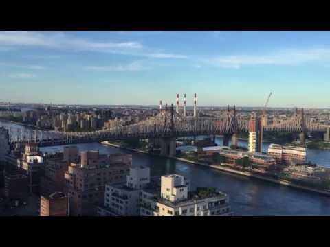 Chrysler Building Spire, East River, 59th Street Bridge | NYC Skyline | Stock Footage [HD]