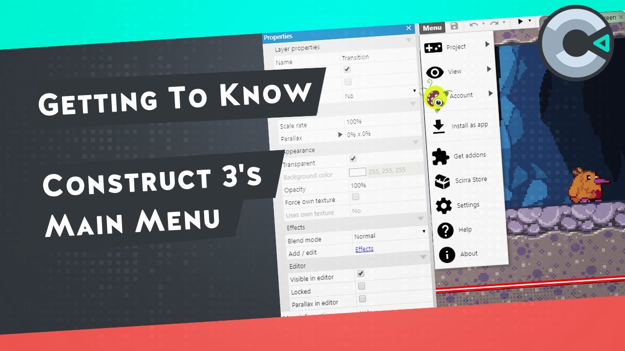 Getting to know Construct 3 | The Main Menu