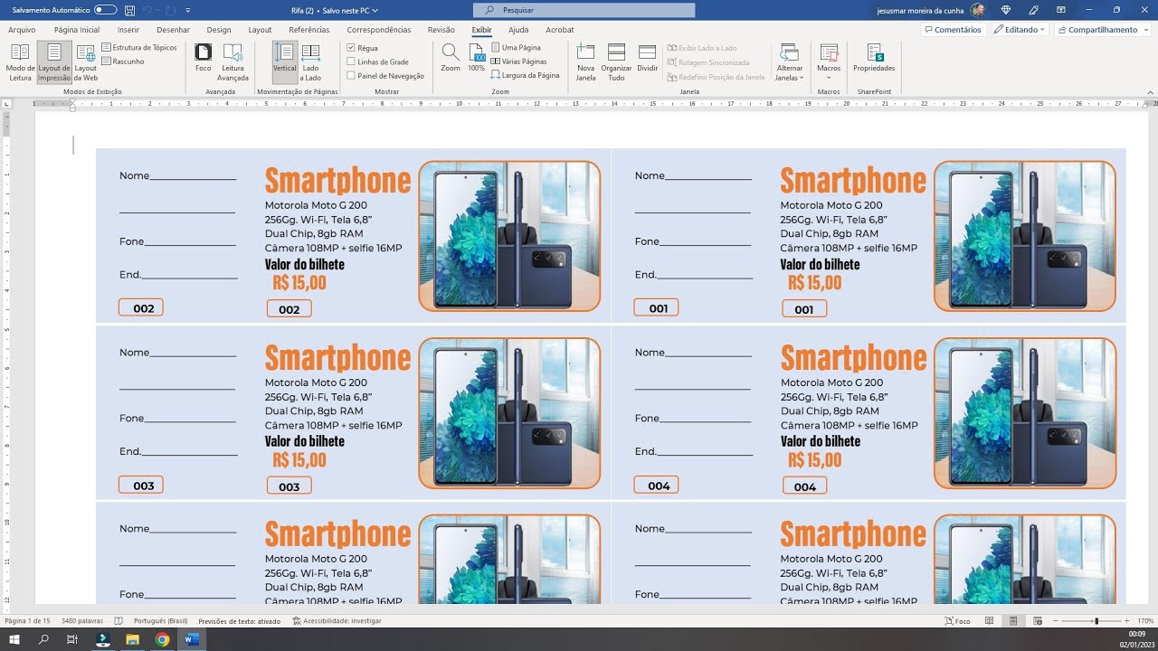 How to create a raffle with automatic numbering in Word 2023 + FREE EDITABLE TEMPLATE