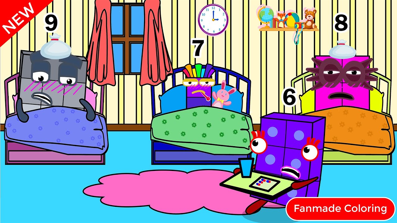 Oh No! Numberblocks 7 8 9 Sick! Numberblocks Fanmade Coloring Story