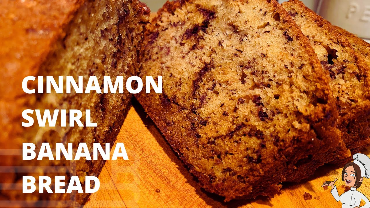 CINNAMON SWIRL BANANA BREAD - NO MIXER NEEDED!!