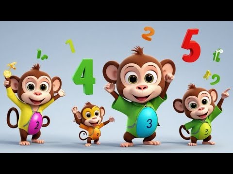 Five Little Monkeys Jump and Count | Fun Counting Song for Kids | Toddler Monkey Rhyme