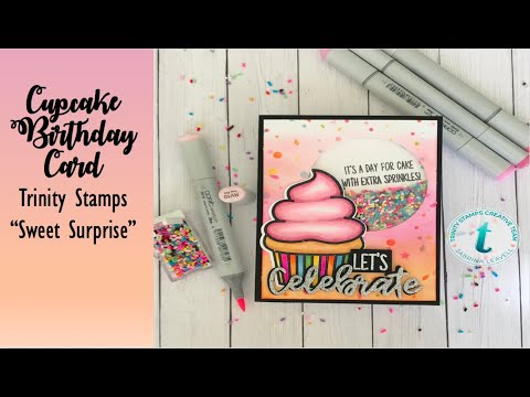 Trinity Stamps Cupcake Sprinkle Shaker Card