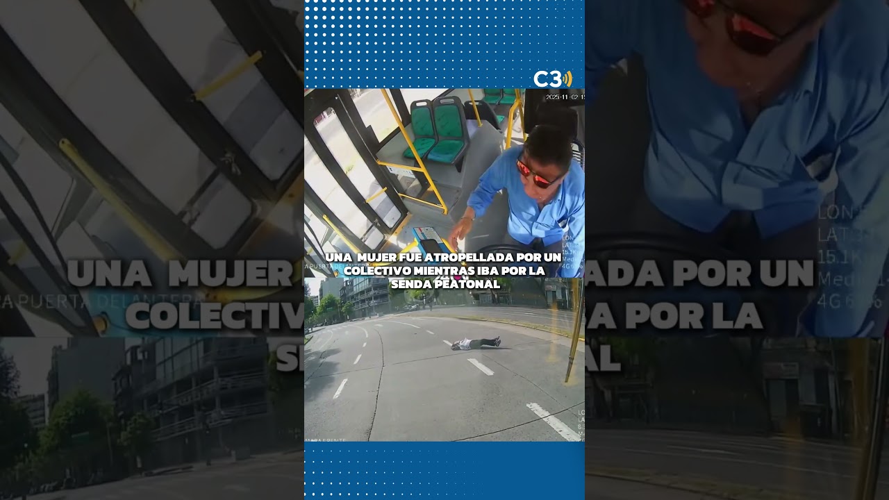 UNA MUJER FUE ATROPELLADA POR UN COLECTIVO MIENTRAS IBA POR LA SENDA PEATONAL | Cadena 3 Argentina
