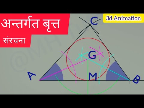 Antarbrit ka Nirman. Antarbrit kyese Banaye? Inscribed Circle of a Triangle. In Hindi.