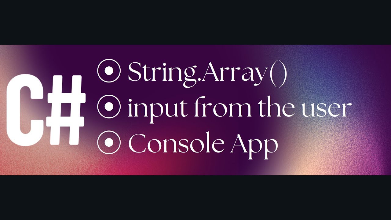 CodePark 0033 : String Array Example in C# | User Input and Display
