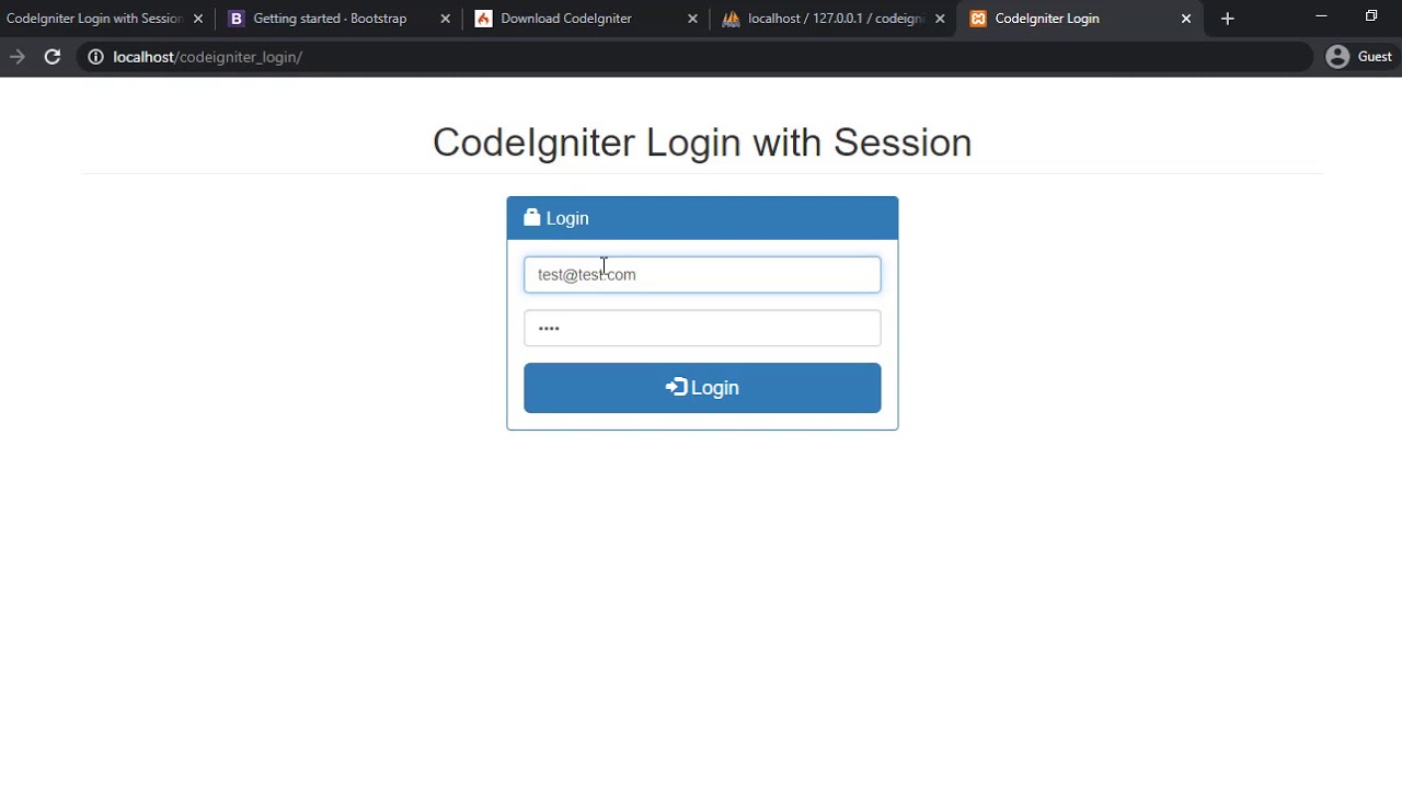 CodeIgniter Login with Session Tutorial