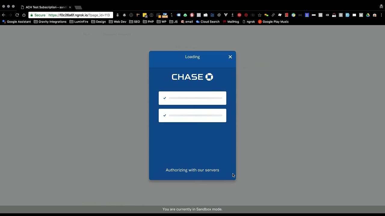 Gravity Forms Stripe ACH Demo