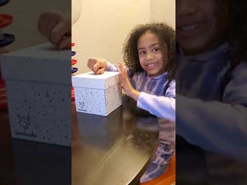 *SHOCKING* reaction to Send a Cake Explosion Box! Butterflies π¦ 7 year old Maliya Renna #shorts
