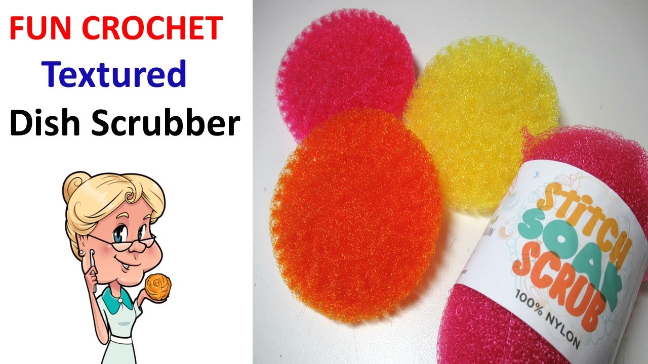 Fun Crocheted Textured Dish Scrubber / Scrubby / Scrubbie  Tutorial  #LionBrand