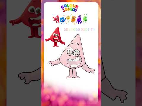 How to Draw and Color RED Colourblock in PS | Milkolo Kids TV #colourblocks #colors #drawing