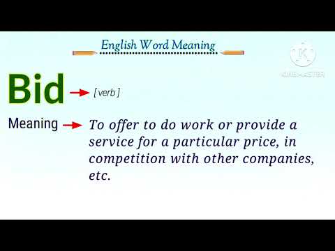 What is the full meaning of bid | Bid sentence | how to use bid in a sentence
