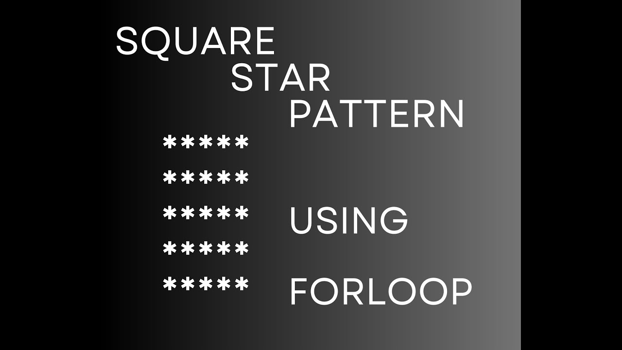 Javascript   *   Square Star Pattern  *   Forloop *
