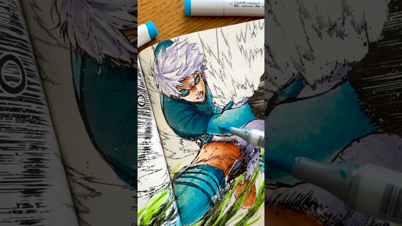 Coloring my Blue Lock manga 🔥 Nagi 5 Stage Volley #art #shorts #manga #bluelock #worldcup