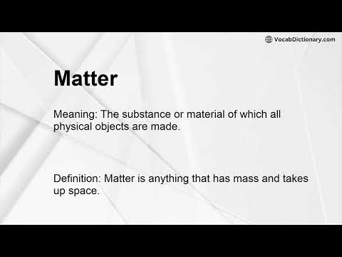Matter Meaning