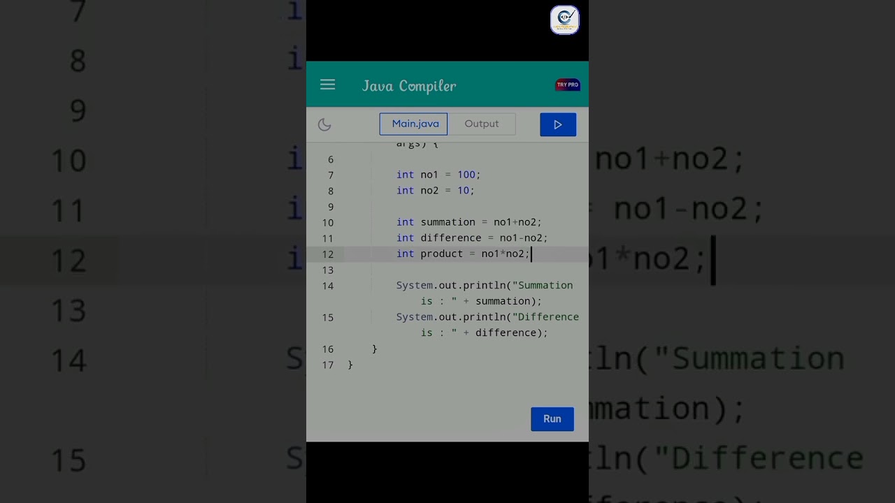 Arithmetic Operations in Java | Calculator program in java #java #javaprogramming #shorts