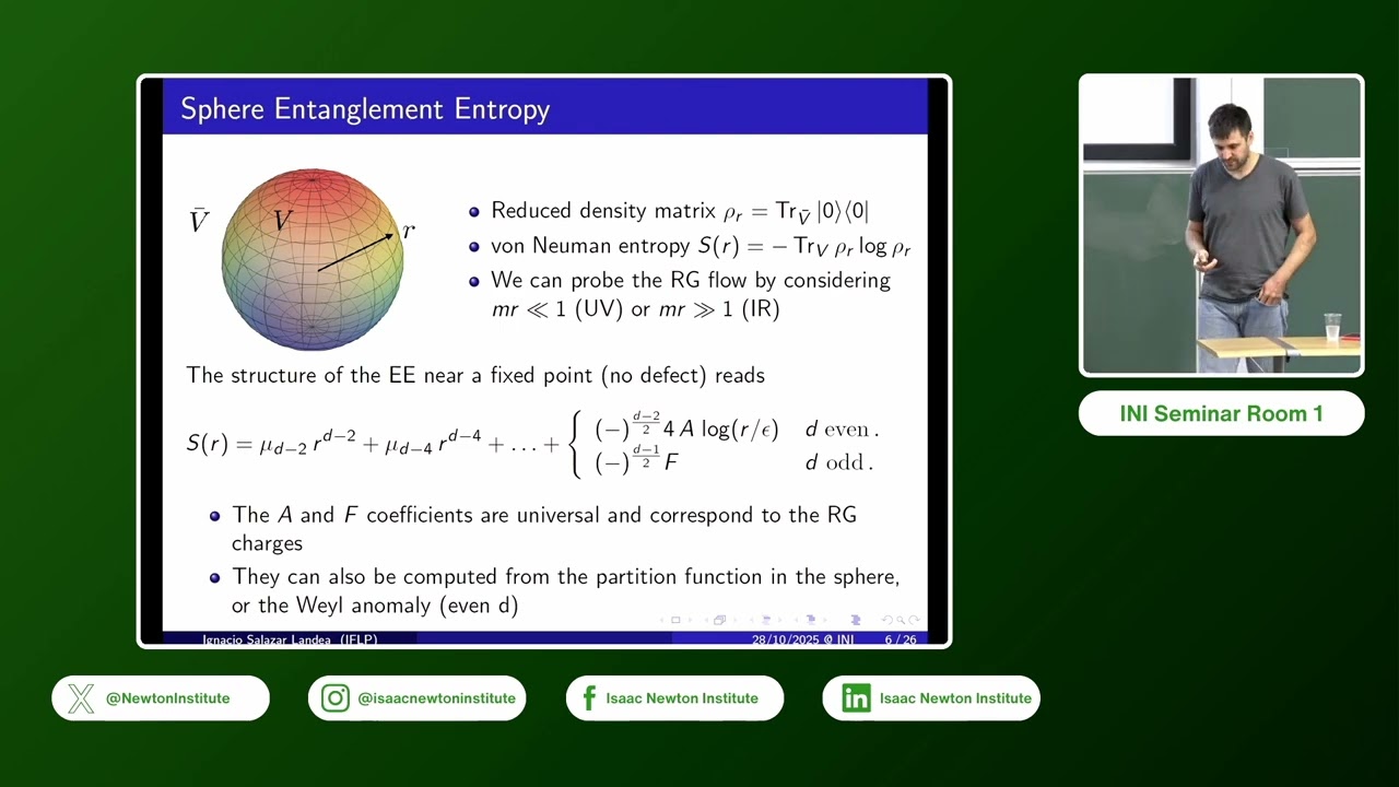 Dr. Ignacio Salazar Landea | Irreversibility in Quantum Field Theory with defects and boundaries