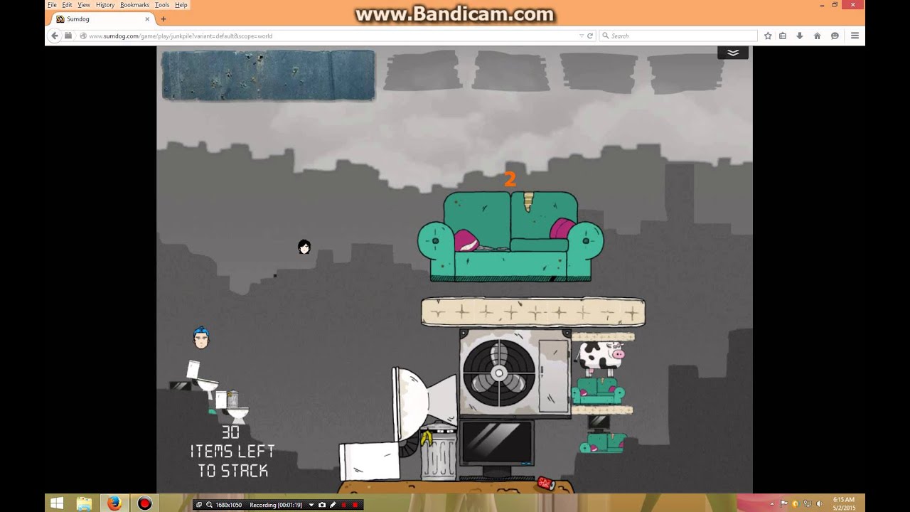 Playing Junk Pile on Sumdog!
