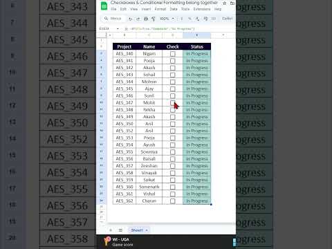 🙏How to create conditional checkboxes google sheet #excel #exceltech #shortvideo #shorts