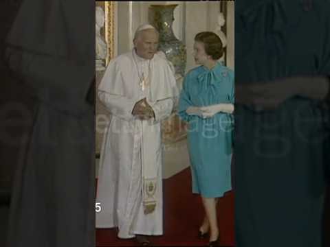 The Queen with Pope John Paul II in 1982 #royalfamily #queenelizabeth #queenelizabethii