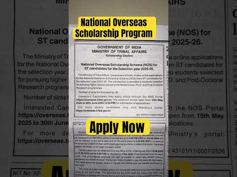National Pverseas Scholarship SC ST 2025 Apply Now Guwahati #jobinassam
