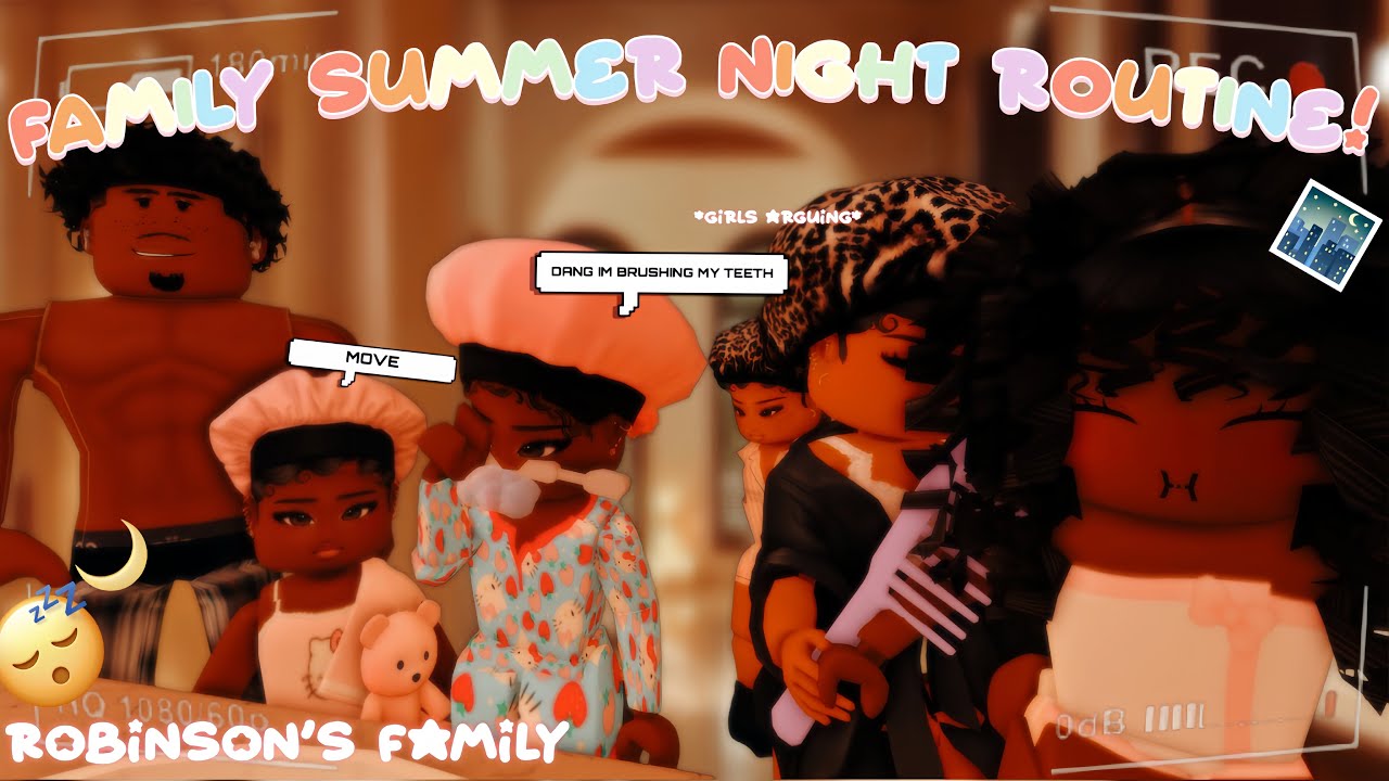 FAMILY *SUMMER* NIGHT ROUTINE! *chaos* | BLOXBURG ROLEPLAY! *Roblox Roleplay*