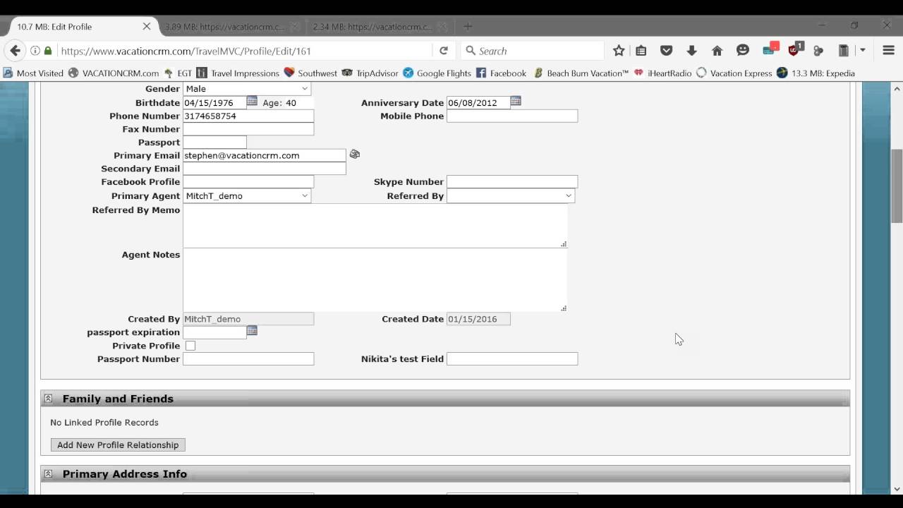 VacationCRM Built in API forms Q&A