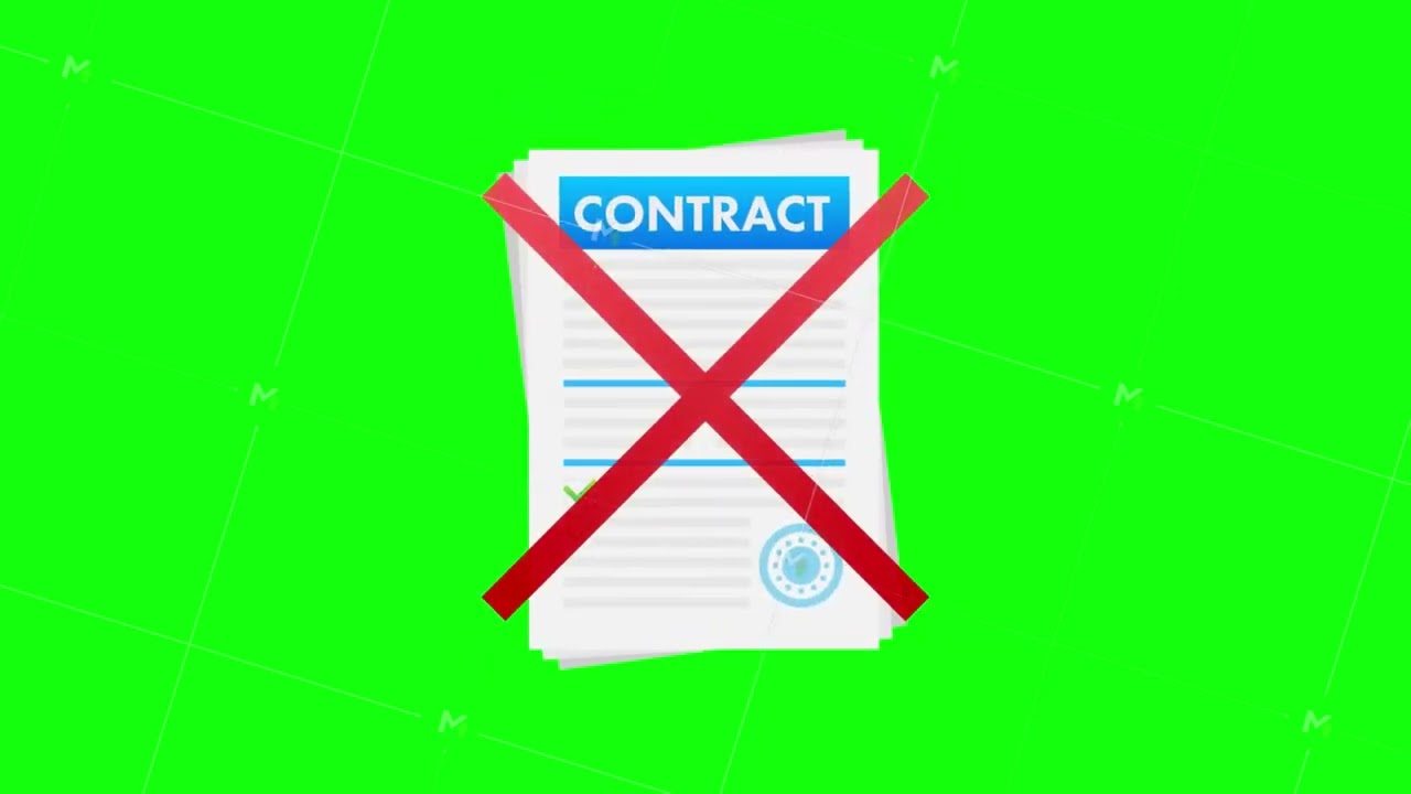 Contract cancellation business concept. Sign forbidden. Motion graphics 4k