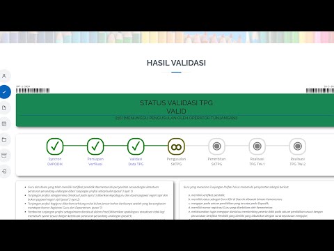 CEK INFO GTK TERBARU 2024 STATUS VALIDASI TUNJANGAN PROFESI GURU ATAU TPG SUDAH VALID