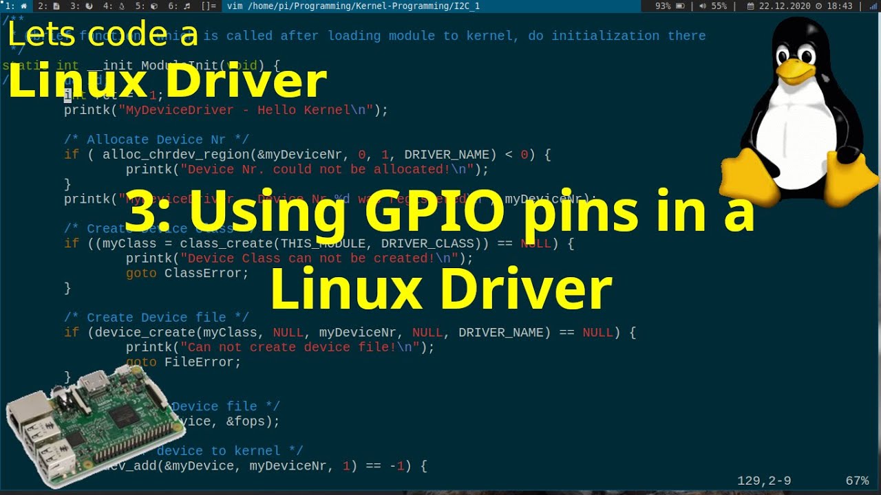 Let's code a Linux Driver: 3 - Use GPIO pins in a Linux Driver