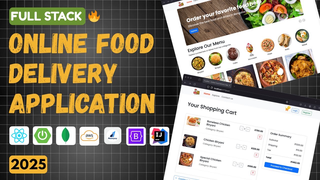 🚀 Full Stack Food Delivery App with React, Spring Boot, MongoDB, AWS, RazorPay | Complete Tutorial