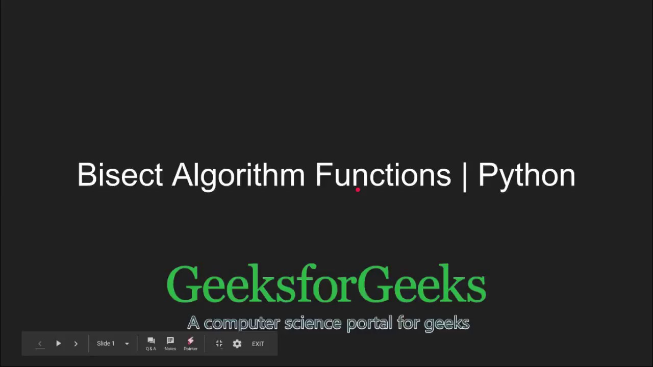 Python Programming Tutorial | Bisect Algorithm Functions in Python | GeeksforGeeks