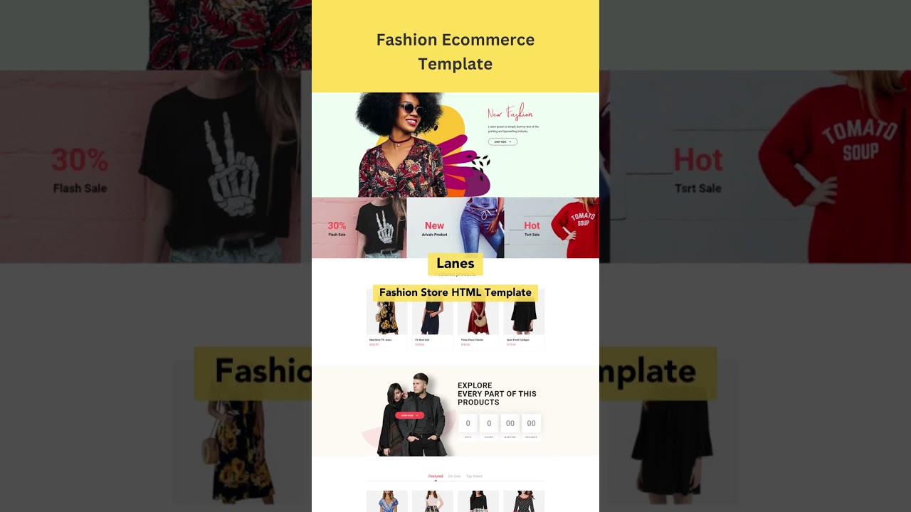 Fashion Ecommerce Template #ecommercewebsite #templates #shorts