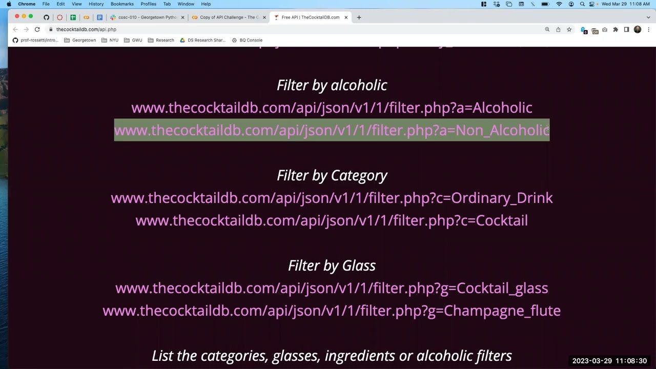 20.1 - Drinks API Challenge  |  Intro to Python Programming
