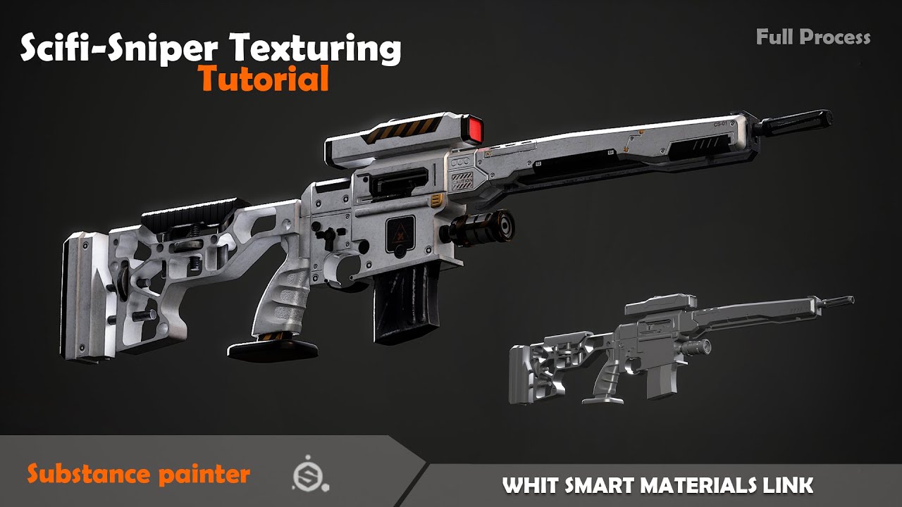 Sci-fi Sniper Texturing Tutorial #substance_painter #texturing #tutorial #game #sniper