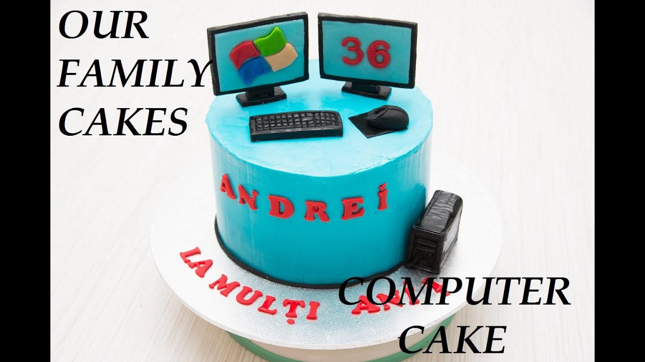 Computer theme cake# gamer cake #PC cake #Family cake decorating #
