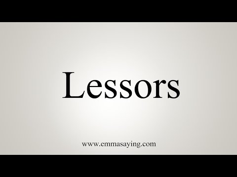 How To Say Lessors