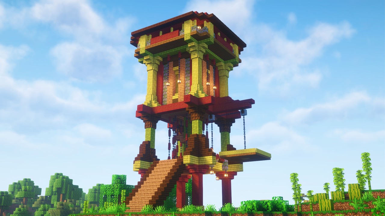 Minecraft: How to build Jungle Watchtower - Tutorial - Minecraft Builders